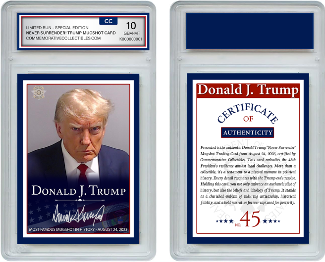 Trump Mugshot Trading Card – Patriot Powered Products