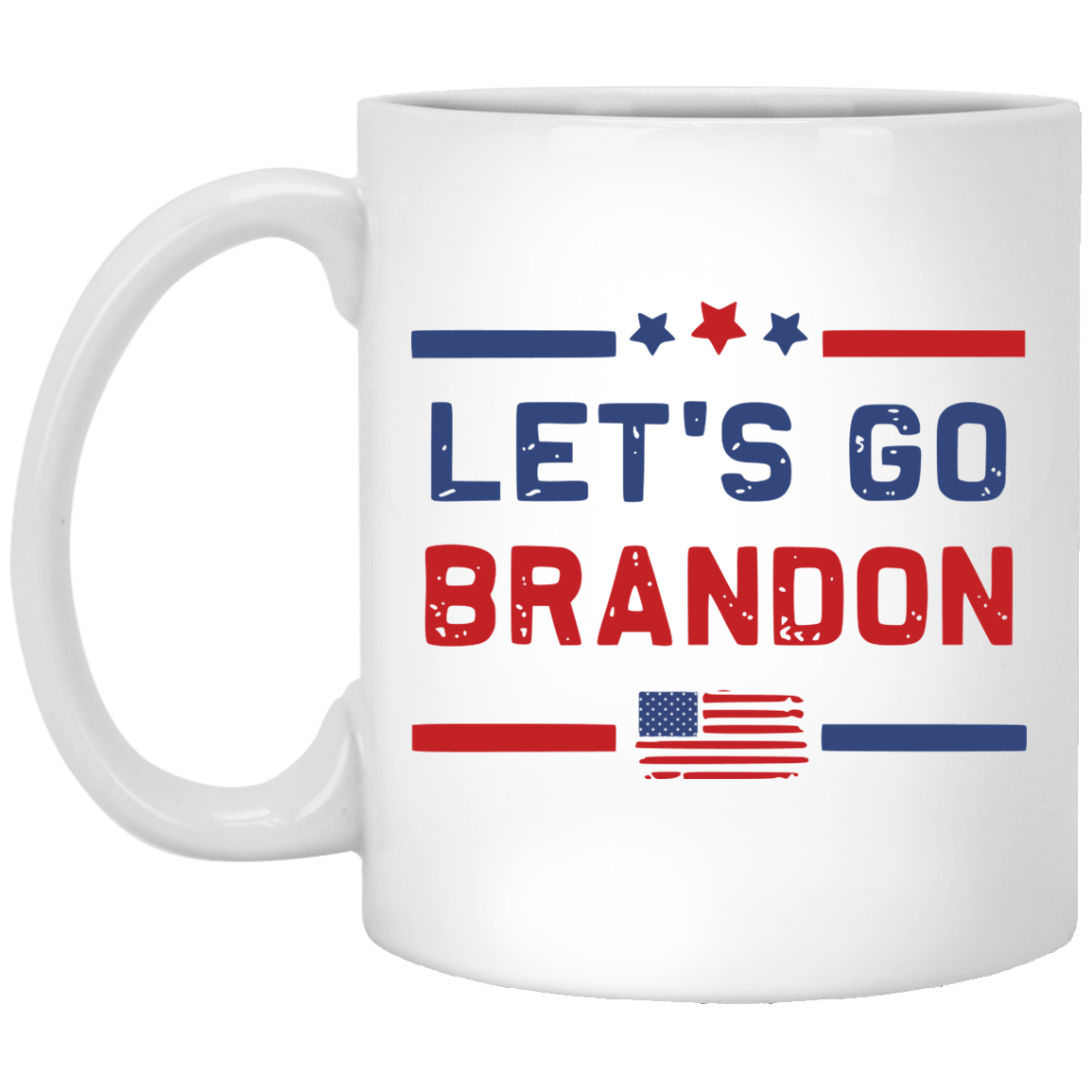 Let's Go Brandon USA Flag White Mug – Patriot Powered Products