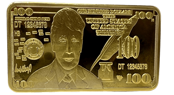 Trump $100 Bill Gold Bar – Patriot Powered Products